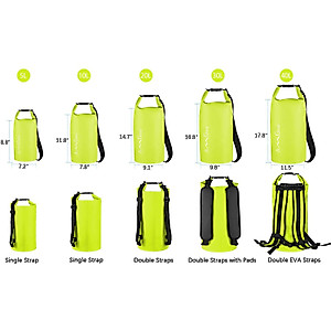 OMGear Waterproof Dry Bag Backpack Waterproof Phone Pouch 40L/30L/20L/10L/5L Floating Dry Sack for Kayaking Boating Sailing Canoeing Rafting Hiking Camping Outdoors Activities (Bright Yellow,20L)