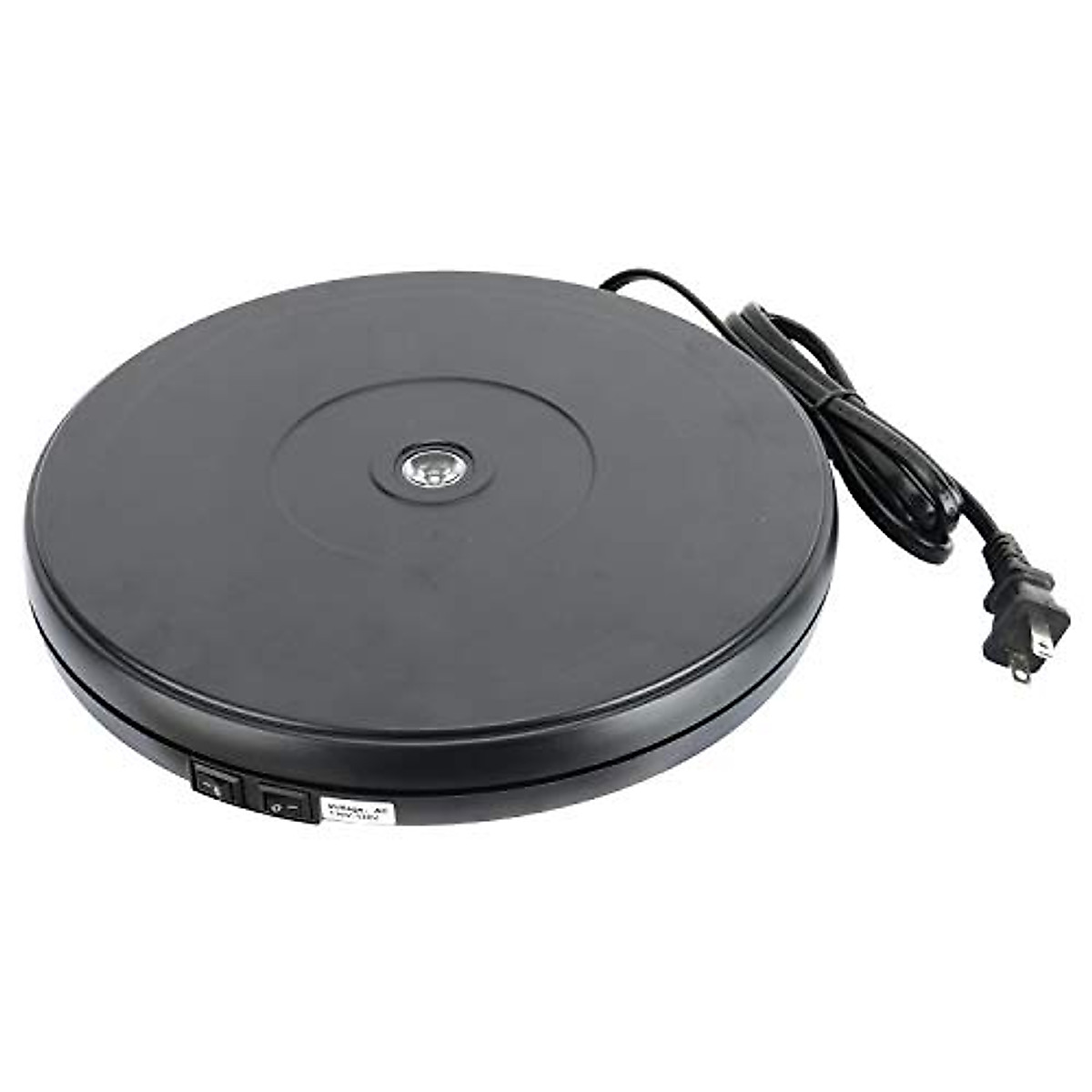 Homend 110V Electric Motorized Rotating Turntable Display Stand with LED, 10inch/25cm Diameter 22lb Load, 360 Degree Rotating in Either Direction, for Photography, Showcase (10inch/25cm,Black)