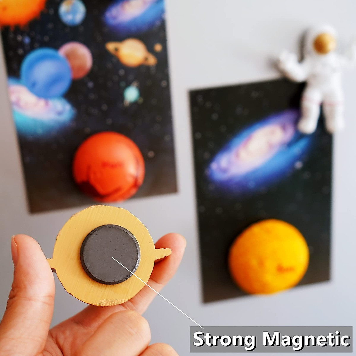 Planet Magnet - 13pcs Cool Decorative Solar System Refrigerator Magnet for School Office Whiteboard Locker, Great Astronomy Gift for Space Lover Teens Adult - Big Strong Magnet with Gift Packed