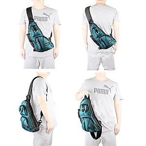 Vanlison Sling Bag, Chest Bag, Sling Backpack Shoulder Bag For Men Women Black