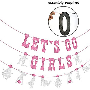 Space Cowgirl Let's Go Girls Bachelorette Party Banner for Western Cowgirl, Last Rodeo Hoedown, Nash Bash Nashville Bachelorette Party Decorations