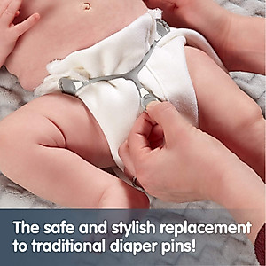 Snappi Cloth Diaper Clips | Replaces Diaper Pins | Use with Cloth Prefolds and Cloth Flatfolds 3 Count (Pack of 1 )