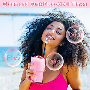 BOUBONI 10 Pieces Silicone Straw Cover Set Reusable Drinking Straw Tips Compatible with 6-8mm Straws 10 Colors Available Perfect for Traveling, Picnicking, Fitness, Party Decoration and Protection