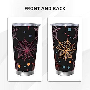 AYCZN Galaxy Cobweb 20 OZ Tumbler Stainless Steel Travel Coffee Mug, Halloween Spider Web Insulated Water Bottle with Lid and 2 StrawsLeakproof Thermal Cup