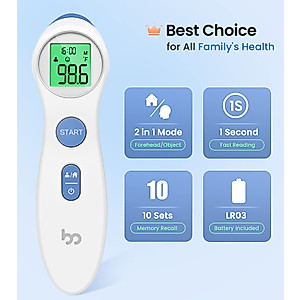 Infrared Forehead Thermometer for Adults and Kids 2Pcs