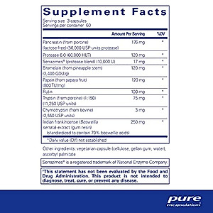Pure Encapsulations Systemic Enzyme Complex | Supplement to Support Muscle, Joint, Cartilage, and Connective Tissue Health* | 180 Capsules