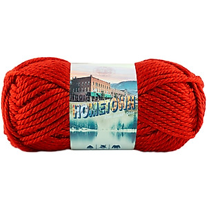 Lion Brand Yarn Hometown Yarn, Bulky Yarn for Knitting and Crocheting, Cincinnati Red, 192 Foot (Pack of 1)