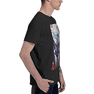 Anime That Time I Got Reincarnated As A Slime Rimuru Tempest Men's T-Shirt Summer Casual O-Neck Short Sleeve Shirts 5X-Large Black