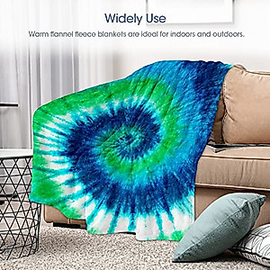 Fleece Throw Blanket for Couch, Patterned Warm Comfy Flannel Throw Blanket Fuzzy Ultra-Soft Cozy Microfiber Plush Blanket 330GSM for Sofa Bed Office All Season Use (50" x 60", Tie Dye)