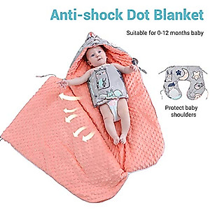 AIMIUKIDS Baby Sleeping Bag Infant Stroller Receiving Dream Blanket with Anti-Shock Soft Minky Dot for 0-12 Month Baby Winter,Forest,Grey