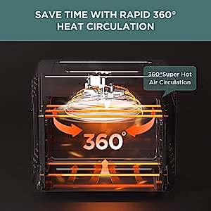 Neretva Air Fryer Toaster Oven Large 21 QT, 5 In 1 Countertop Oven, Fit 8" Pizza Convection Air Fryers Oven for Family, Include 6 Accessories & Cookbook, Stainless Steel, ETL Certified, Vintage Green