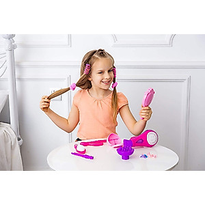 Bettina Vogue Beauty Hair Salon Fashion Pretend Play Set with Hairdryer, Mirror, Styling Accessories