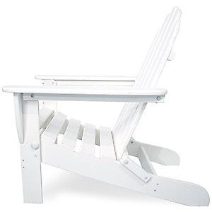 POLYWOOD AD5030WH Classic Folding Adirondack Chair, White
