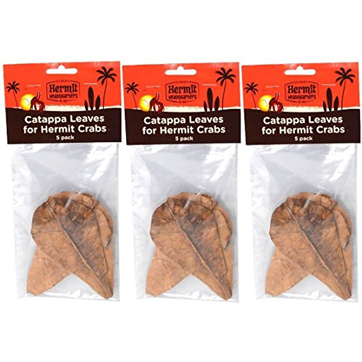Flukers Catappa Leaves for Hermit Crabs (5 Leaves Per Pack)