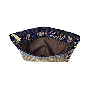 Danny K Women's Tapestry Zipper Purse Crossbody Handbag, Adjustable Cord, Handmade in USA (Neptune/Blue)