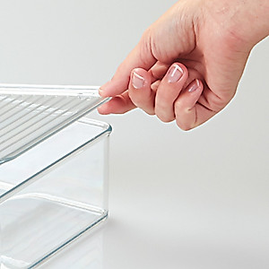 iDesign Kitchen Binz Stackable Box, 14cm x 34cm x 7.5cm, Clear, 14 x 34 x 7.5 cm