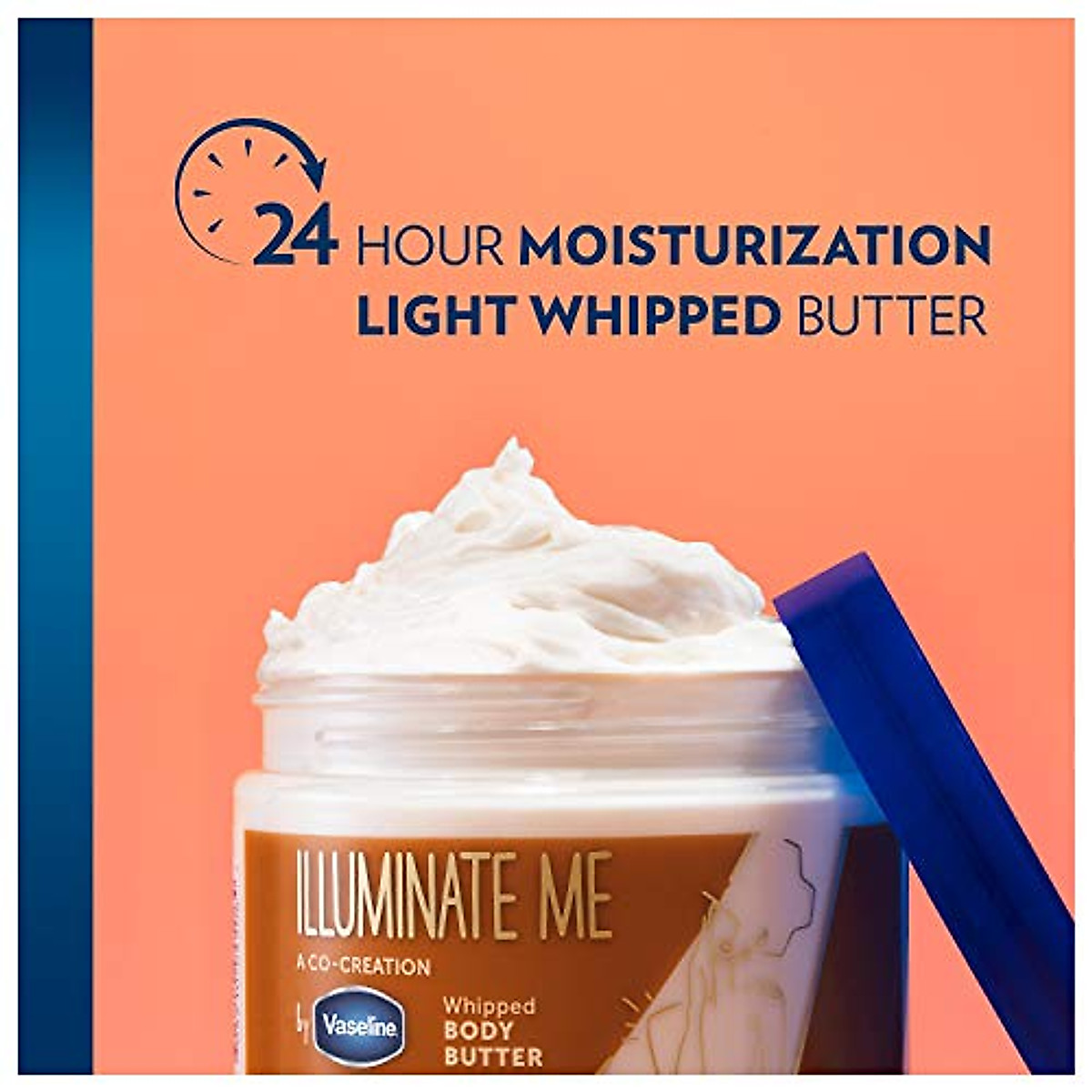 Vaseline Illuminate Me Body Butter Created for Melanin Rich Skin Whipped Body Butter Provides 24 Hour Moisturization for Dry Skin 11 oz