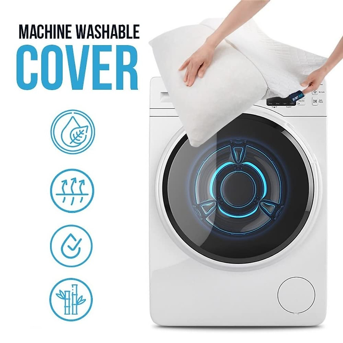 Sidney Sleep Mini Travel Size Neck Pillow - Knee Pillow - Back Lumbar Support - Curved Travel Pillow - 14 x 19 Inches - Adjustable Loft - Washable - Drawstring Backpack Included