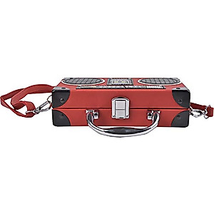 QZUnique Tape Shaped Shoulder Bag Radio Recorder PU Crossbody Bag Women's Retro Evening Bag Handbag Clutch Purse