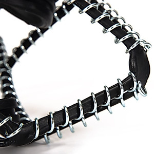 D-GROEE Ice Cleats Crampons Traction Snow Grips for Boots Shoes, Stainless Steel Snow Traction Cleats, Outdoor Sports Shoe Crampons Ice Grip for Ice Snow, Winter Hiking Climbing Ice Fishing Black