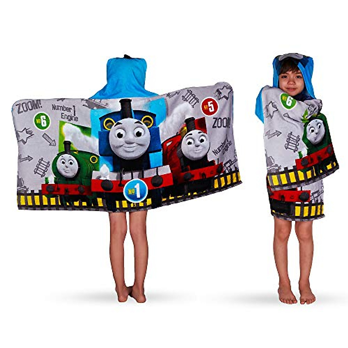 Thomas And Friends Bath/Pool/Beach Soft Cotton Terry Hooded Towel Wrap, 24" x 50", Thomas And Friends, By Franco Kids
