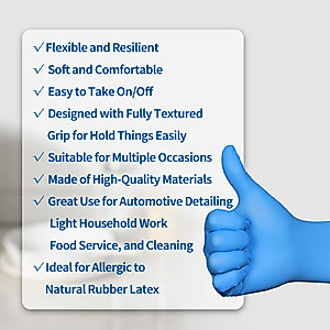 Daddy's Choice Disposable Blue Nitrile Gloves, Size Large, No Latex, No Powder, Safe Working Gloves, House Cleaning gloves,100pcs (Large)