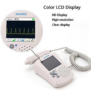 Ecqizer Doppler Handheld Blood Flow Rate Detector 8Mhz Probe Color LCD Touch Screen