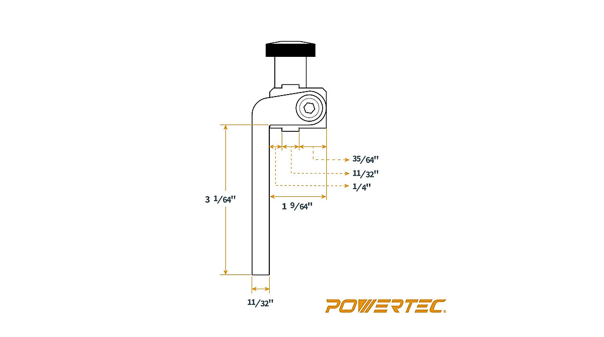 Powertec Universal T-Track with Flip Stop for Woodworking Projects