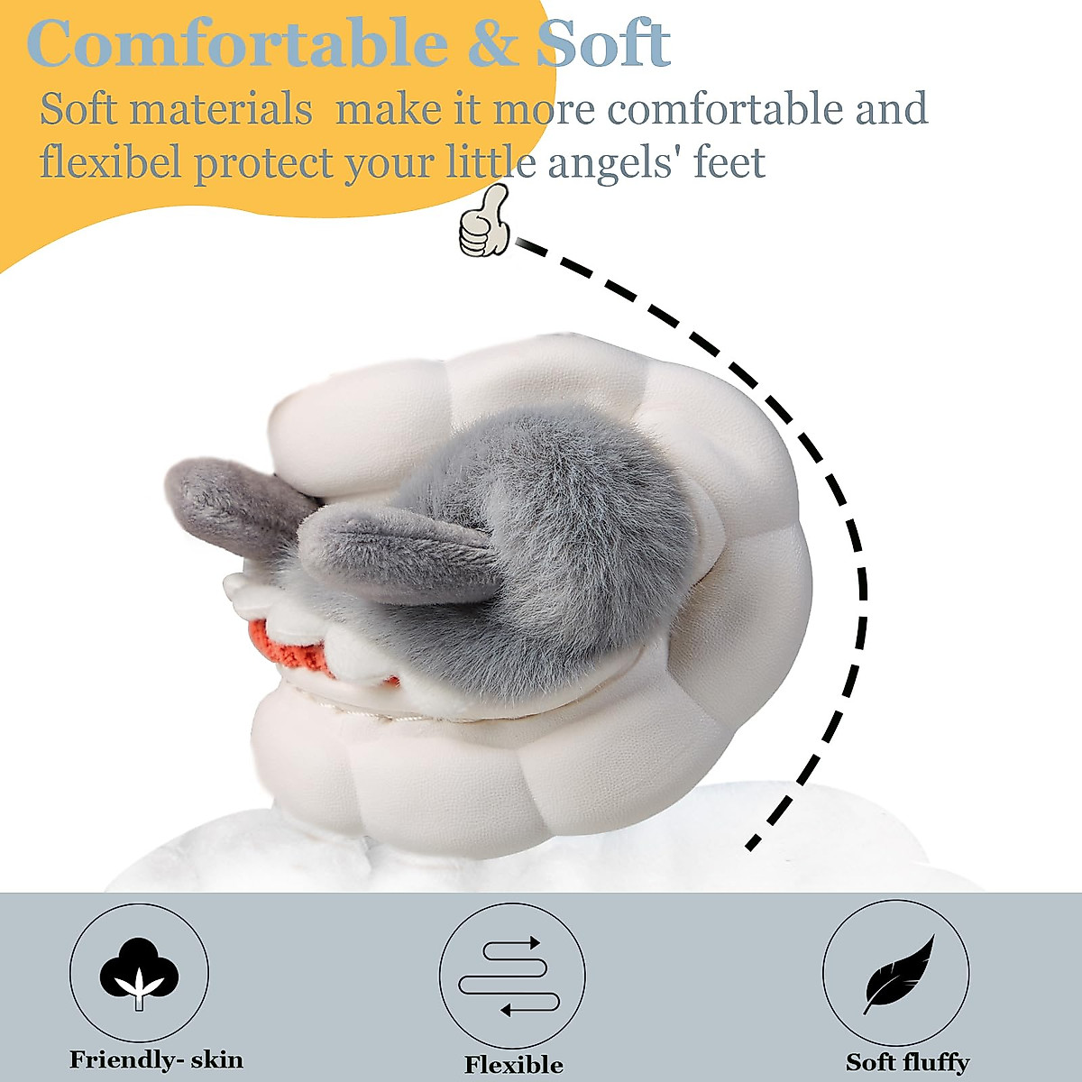 Fiedaz Boys Girls Shark Slippers Kids House Cute Slippers for Toddler Plush Warm Slippers Non-Slip Indoor bedroom Winter Shoes Half Heel Grey 1-1.5 Big kids EU 32-33