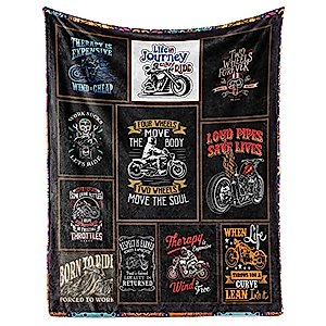 Launchigo Personalized Motorcycle Blanket, Biker Blankets, Rider Blanket. Premium Quality Outdoor Blanket. Fleece Throw Biker Blanket for Birthday & Christmas. (Biker Blanket 01, 60" X 80")