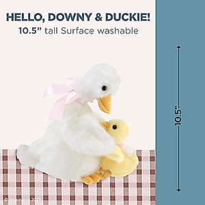 Bearington Downie & Duckie Plush Yellow Duck Stuffed Animal, Adorable, Soft and Cuddly, Great Gift for Kids of All Ages, Birthdays, Holidays, Easter and Special Occasions, 10.5 inches