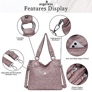 Angel Kiss Hobo Purses for Women Multi-Color Striped Lattice Cross Body Shoulder Purse Bag Tote Handbag