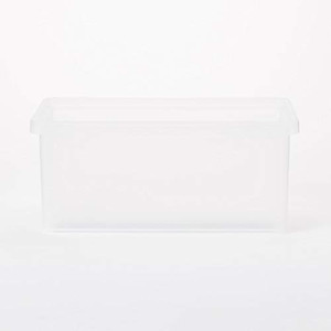 無印良品 MUJI 82219418 Polypropylene Storage Box, Medium, Width 14.6 x Depth 9.8 x Height 6.3 inches (37 x 25 x 16 cm), Translucent