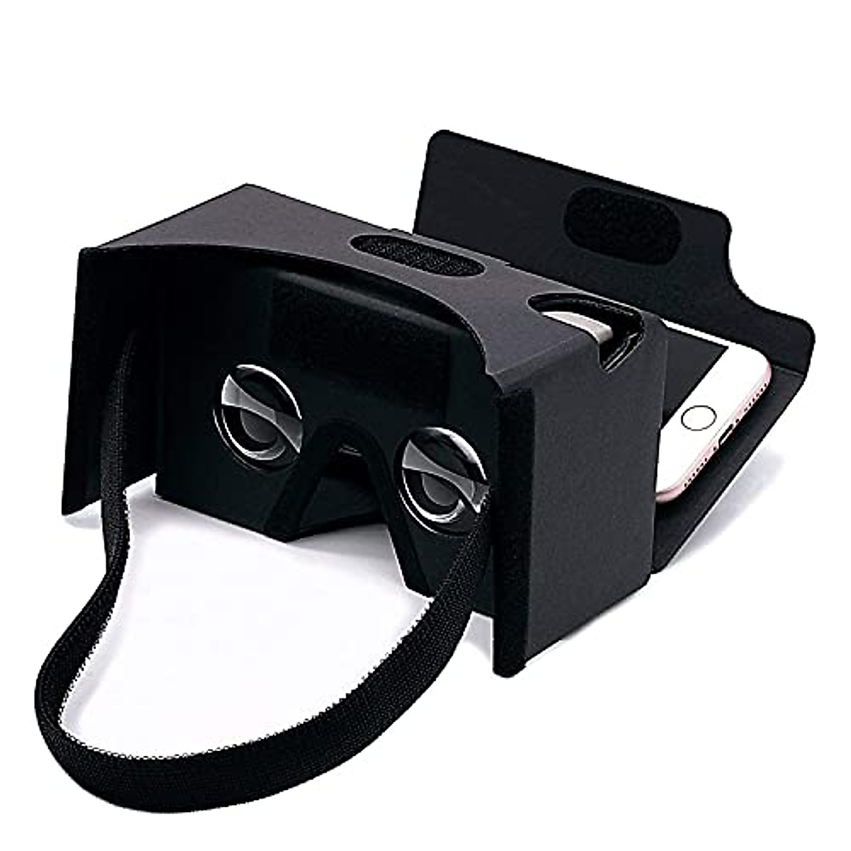 Google Cardboard,VR Headset 3D Box Virtual Reality Glasses with Big Clear 3D Optical Lens and Comfortable Head Strap for All 3-6 Inch Smartphones