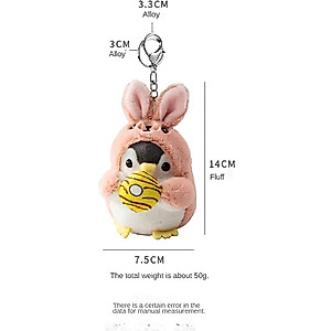 Tarieson Womens Cute Cosplay Donut Penguin Plush Pendant Keychains Keyring Gift Pendant Handbag Tote Girls Purse Backpack Decoration Accessories -Frog