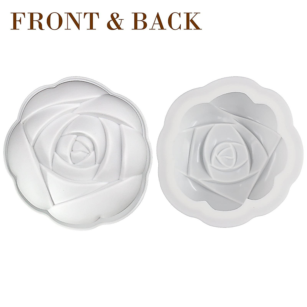 Funshowcase Large Rose Silicone Mold Tray Shape Size 5.7x5.7x2.5inch