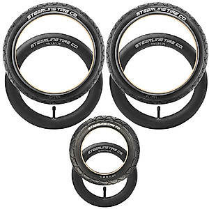 Baby Jogging Stroller Tire and Inner Tube Replacement Set - Two 16" x 1.75 Rear & One 12.5" x 2.25 Front TUBES and TIRES - Great for BOB Revolution, Alterrain & Stroller Strides! by Steerling Tire Co.