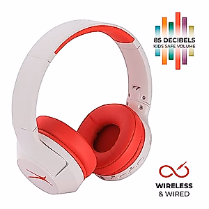 Altec Lansing Kid Safe Noise Cancelling Wireless Headphones 15H Battery, 85dB Volume Limit, Foldable Design Powerful Sound, Active Noise Cancellation Perfect for Kids Ages 7+