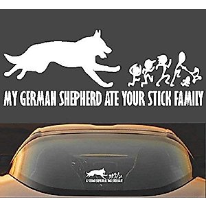 9" My German Shepherd ATE Your Stick Family Funny 7 Year Vinyl Decal Sticker