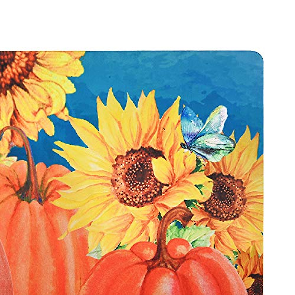 VERTKREA Thanksgiving Area Rug, Sunflower Pumpkin Mats, Autumn Floor Mats Rubber Rugs for Indoor Outdoor Entryway Kitchen Living Room Bedroom Bathroom, 18 x 29.5 Inches