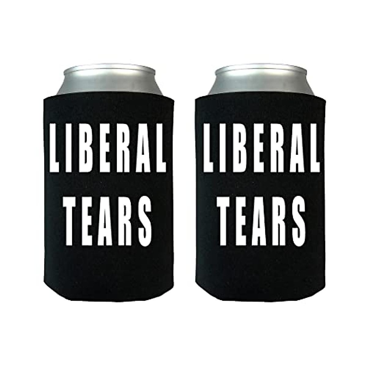 Funny Joke Liberal Tears Collapsible Beer Can Bottle Beverage Cooler Sleeves 2 Pack