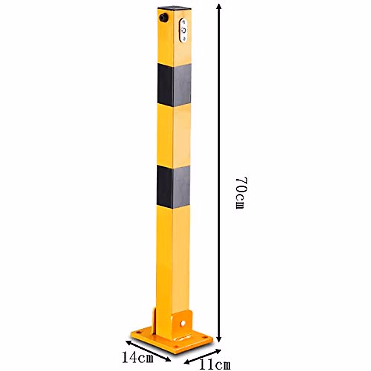 FASZFSAF Folding Parking Barrier, 70cm Road Safety Bollard, Vehicle Post Bollards Barriers Parking Space Lock, Used for Lane Parking Interception and Protection