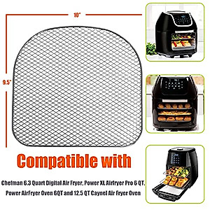 Dehydrator Rack Compatible with Chefman 6.3 Quart Digital Air Fryer, for Power XL Airfryer Pro 6 QT Power Air Fryer Oven 6QT 12.5 QT, for Caynel Air Fryer Oven (4Pack) 304 Stainless Steel Air Fryer Rack Air Fryer Dehydrator Accessories