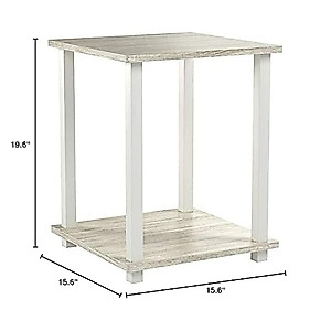 Furinno Simplistic Set of 2 End Table, Sonoma Oak/White