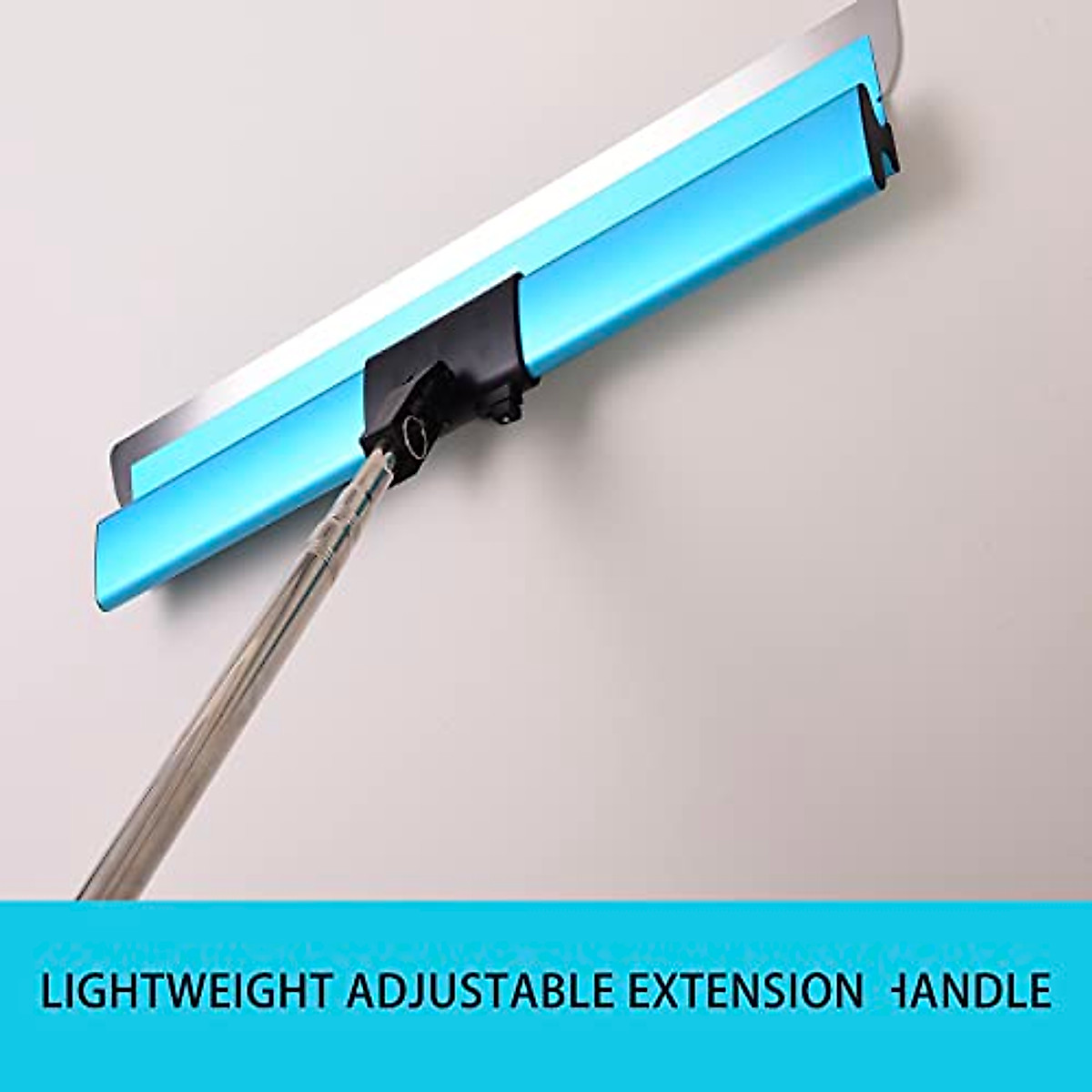 BXGTECH Drywall Tools Skimming Blade with Extension Handle - 12", 22" & 32" Blades Extruded Aluminum 301 Stainless Steel Construction Tools End Caps, Wall-Board with 0.5mm&0.35mm Thickness blue