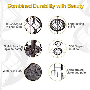 LimeHill Wind Spinner for Yard Garden - Kinetic 3D Metal Wind Spinners for Outdoor Decorations (Copper, 84 Inches)