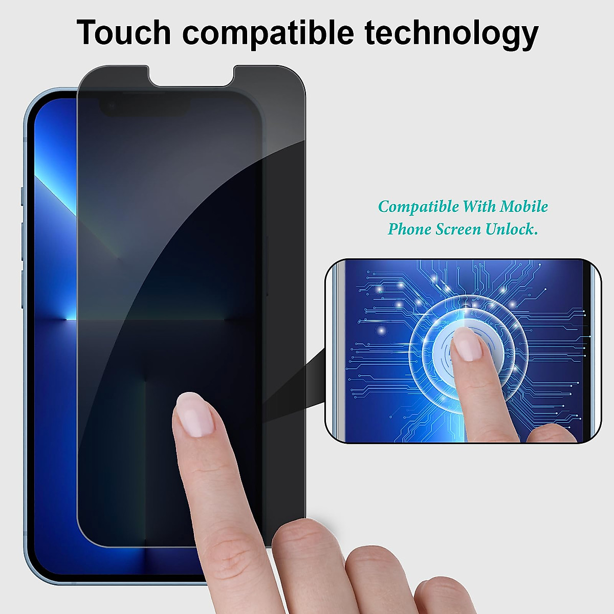 QUESPLE [2 Pack] Anti Spy Privacy Screen Protector for iPhone 13 Pro Max (6.7 ''), True 28° Anti Peeping-[Easy Installation Frame] Privacy Tempered Glass Film