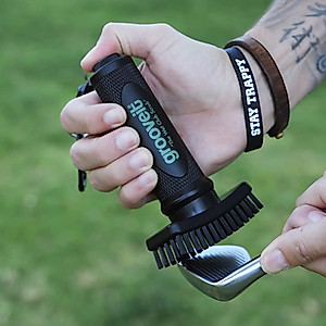 Grooveit "The Wet Club Scrub Golf Water Brush - 3 Year Warranty - Anti-Leak Design - Magnetic Brush with Nylon-Bristle Head - Patented Pump for Easy Cleaning - Wide Cleaning Coverage - Long Lasting