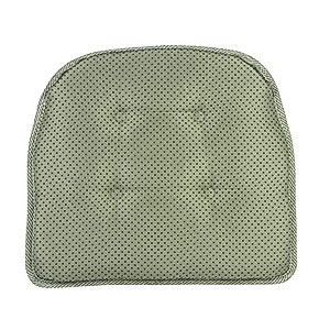 Klear Vu Omega Non-Slip Universal Chair Cushions for Dining Room, Kitchen and Office Use, U-Shaped Skid-Proof Seat Pad, 15x16 Inches, 4 Pack, 17 Celadon