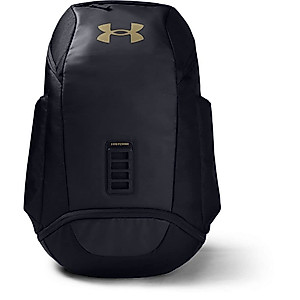 Under Armour Men's Contain Backpack , Black (001)/Metallic Gold Luster , One Size Fits All